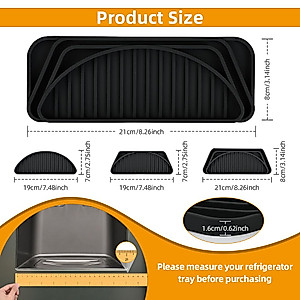 Aolso Refrigerator Drip Tray, Frige Water Drip Pan to Cuttable, Silicone Frige Water Drip Pan for Water Dispenser, Fridge, Refrigerator Accessories for Whirlpool, GE, Samsung(Black)