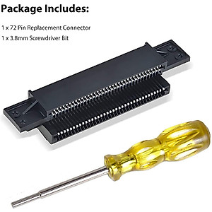 SUNJOYCO NES Cartridge Slot, 72 Pin Replacement Connector with 3.8mm Screwdriver for Nintendo Console NES 8 Bit System