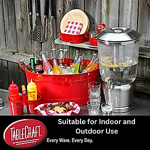 Tablecraft 2.5 Gallon Drink Dispenser with Fruit Infuser & Stand | BPA Free | Tritan Stainless Steel | Cold Beverage Dispenser for Catering, Buffet or Home Use (75)