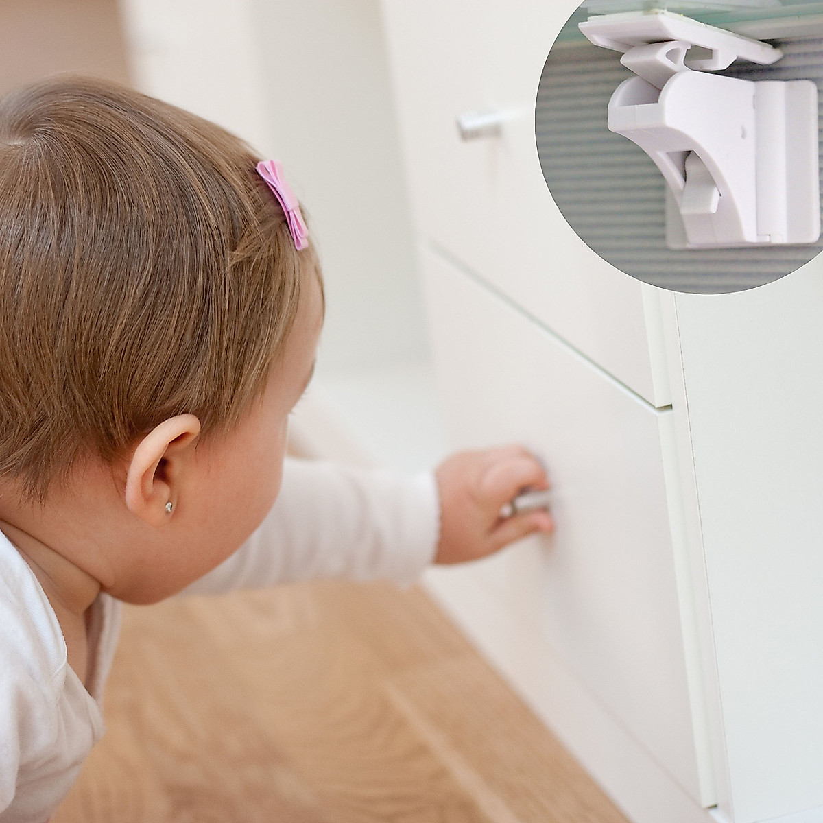 Ximenia Safety Magnetic Cabinet Locks 8 Locks 2 Keys for Drawers, Cabinet Doors - Non-Destructive, No Drilling Baby / Childproof Magnetic Locking System