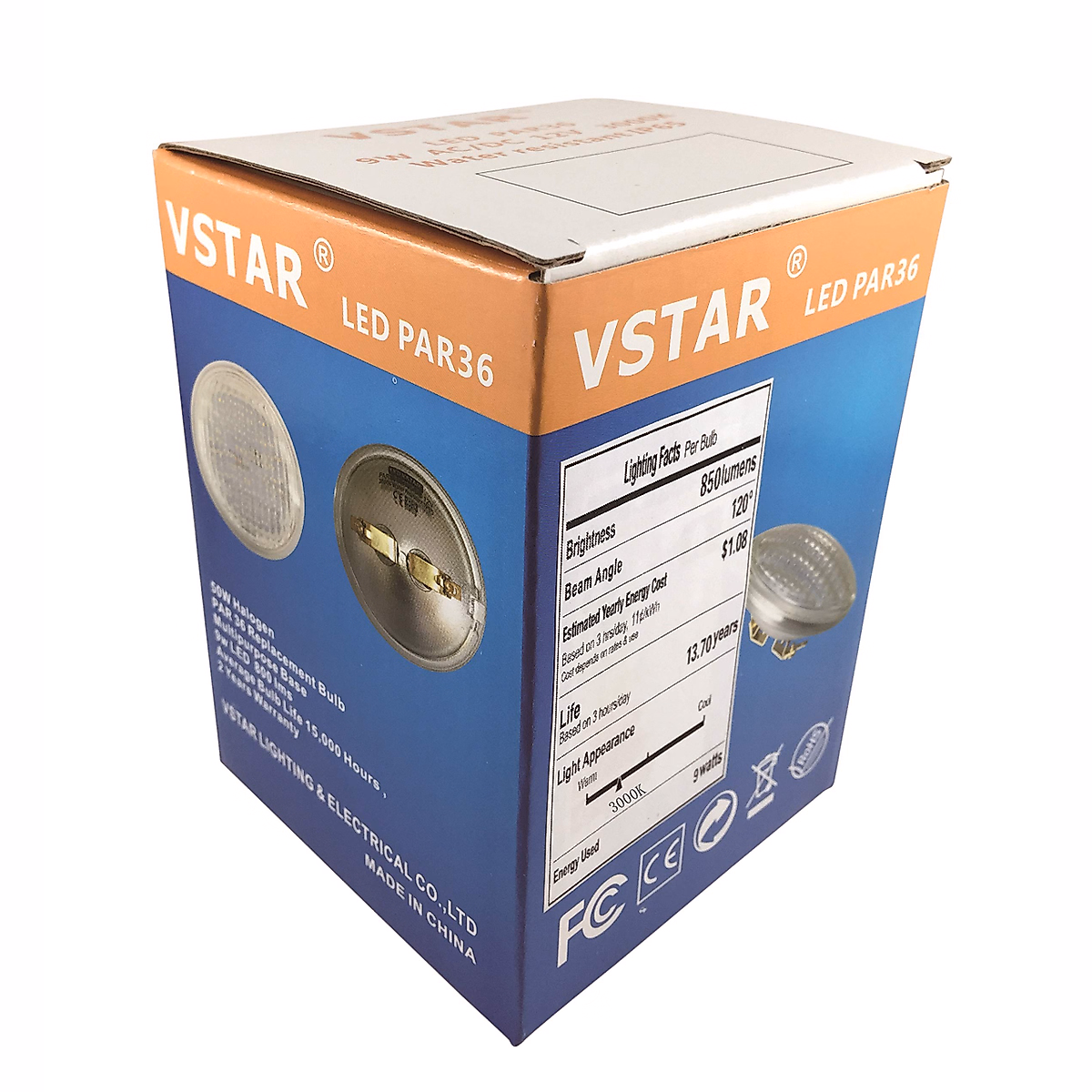 Vstar LED PAR36 9W (Eq to 50W Halogen) 12V AC/DC Lamp Landscape Waterproof (4 Pack-Warm White)