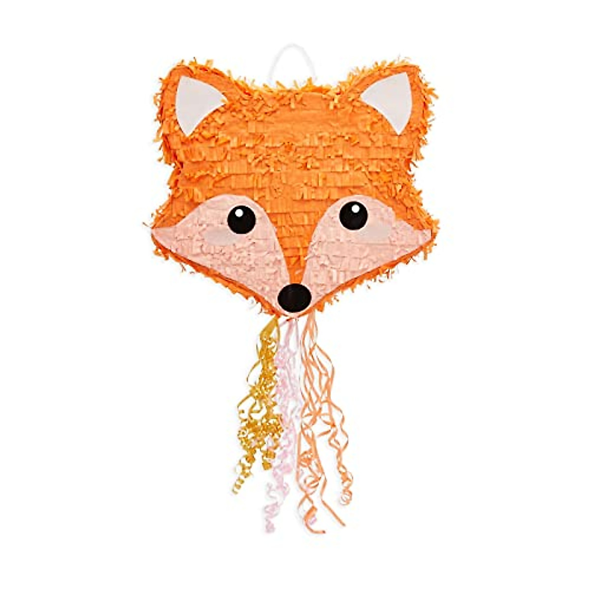 BLUE PANDA Pull String Fox Pinata for Woodland Baby Shower Decorations, Birthday Party (Small, 16 x 13 x 3 In)