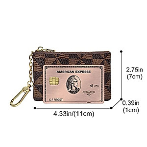 Veki Coin Purse Change Mini Purse Wallet With Key Chain Ring Zipper for Men Women Fashionable Bag Key Chain Pendant Leather Classic Clutch Purse(Brown)
