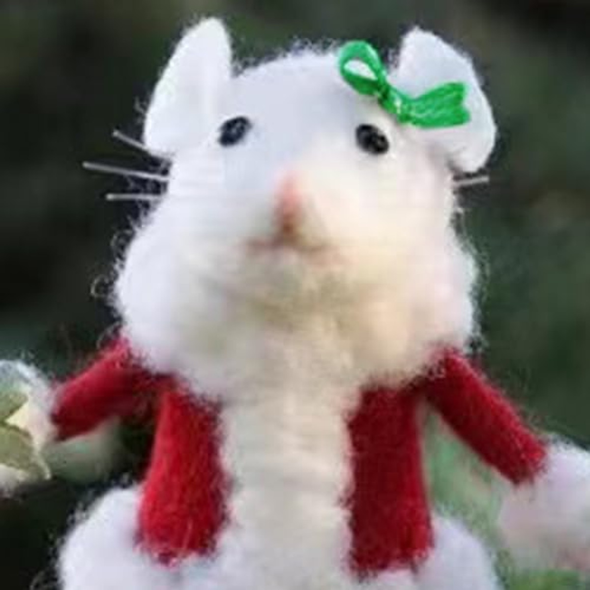 Walbest Wool Felted Christmas Mouse Ornament, Felted Animal Mouse Christmas Tree Decor, Needle Felted Christmas Mouse Desktop Mouse Doll Felt Gifts for Christmas Decorations E