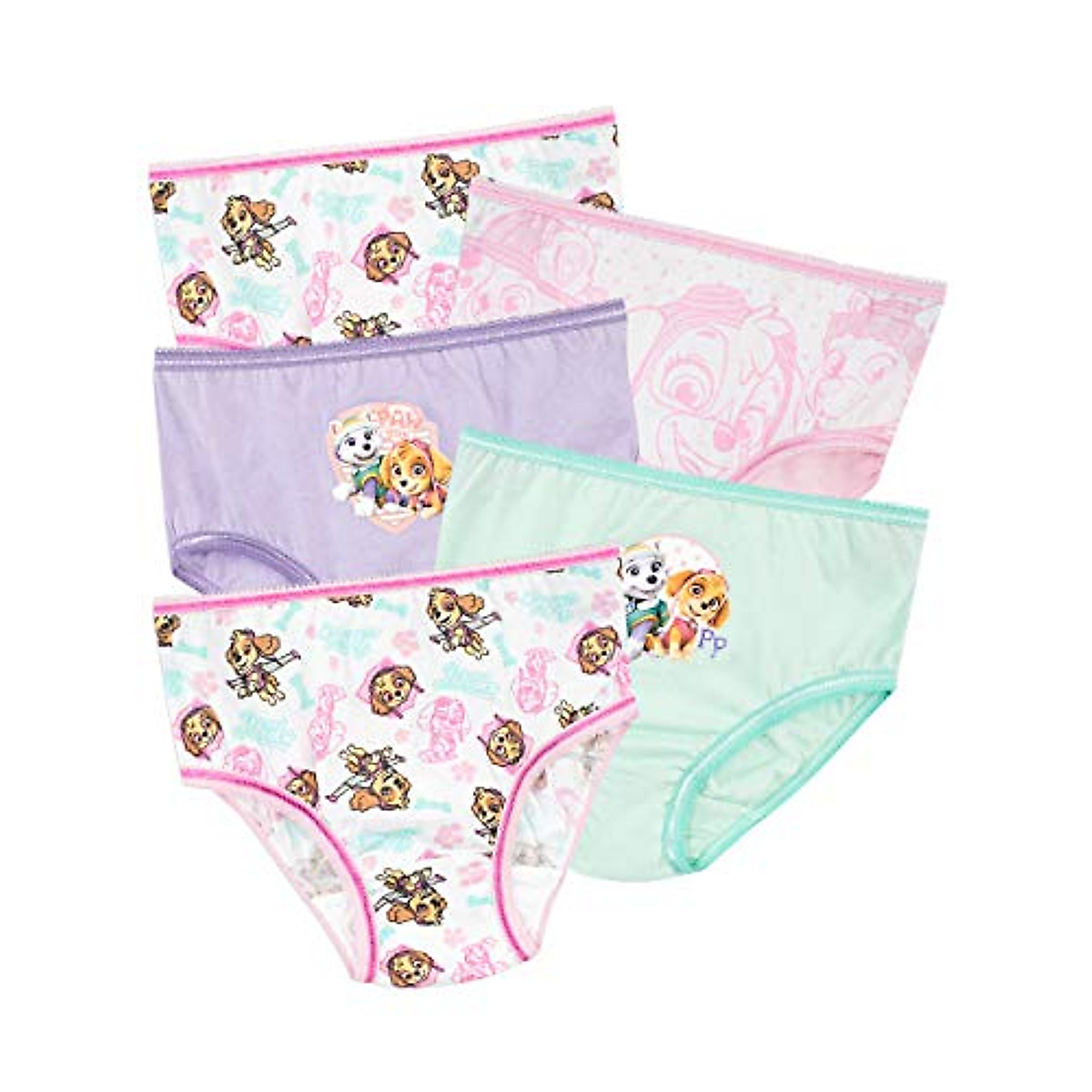 Paw Patrol Girls' Skye and Everest Underwear Size 5 Multicolored