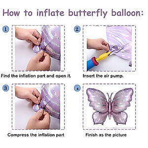 Purple Butterfly Balloon Arch Garland Kit 150 pcs White Sand Boho Pastel Balloon with Purple Large Butterfly Foil Balloon Butterfly Theme Birthday Baby Shower Fiesta Party Decorations for Girls
