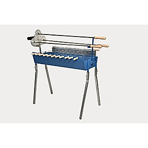 Greek Cypriot Charcoal BBQ Barbecue Grill Foukou - Motorized Rotisserie