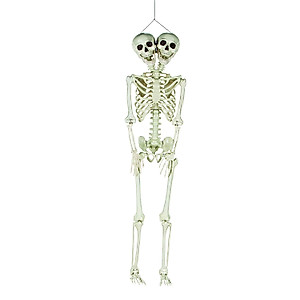 Fun Express Two-Headed Life-Size Human Skeleton (5 feet Tall) Posable