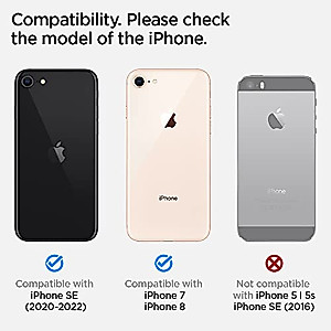 Spigen Slim Armor CS Case Compatible with iPhone SE 2022 5G, iPhone SE 2020, iPhone 8 and iPhone 7 - Black