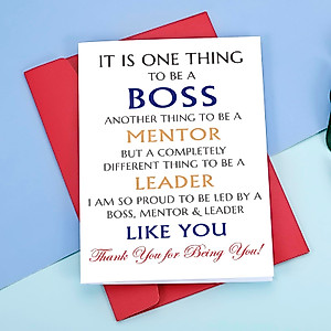 Bosses Day Gifts for Women Men Funny Boss Day Gifts for Him Her Greeting Cards Thank You Cards with Envelopes for Boss Female Mentor Leader Supervisor Boo Basket Birthday Christmas Halloween Gifts