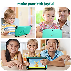 CWOWDEFU 8 inch Kids Tablet,Android Tablets for Kids,AX WiFi 6,32GB ROM TF 256GB,Child Tablet with Parental Control,Camera,Support YouTube Netflix for Boys Girls,with Kids-Tablet Case and Stand(Green)