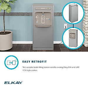 Elkay DSSBF8S ezH2O Floor Standing Bottle Filling Station, Stainless Steel