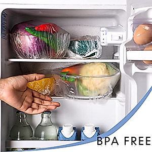 TaoBary Disposable Food Covers Elastic Plastic Covers with Elastic Edge 16.5" Food Storage Covers Reusable Stretch Bowl Covers for Outside Picnic Clear Plate Wrap Food Lids for Leftovers (300 Pcs)