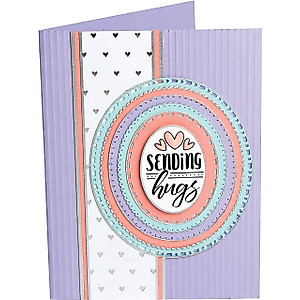 Sizzix Framelits Die Set with Stamps Layered Oval, 6-Pack, MultiColor