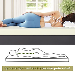 KOMFOTT Queen Size Mattress Foam Topper, Air Swirl Ventilated Foam Memory Mattress Pad Topper for Back Pain, 3 Inch