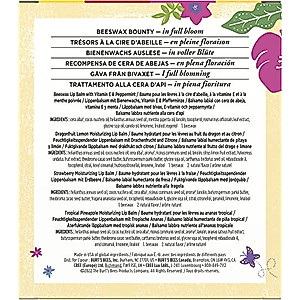 Burt's Bees Gifts, 4 Lip Balm Products, In Full Bloom Set - Original Beeswax, Dragonfruit Lemon, Tropical Pineapple & Strawberry (4 Pack)