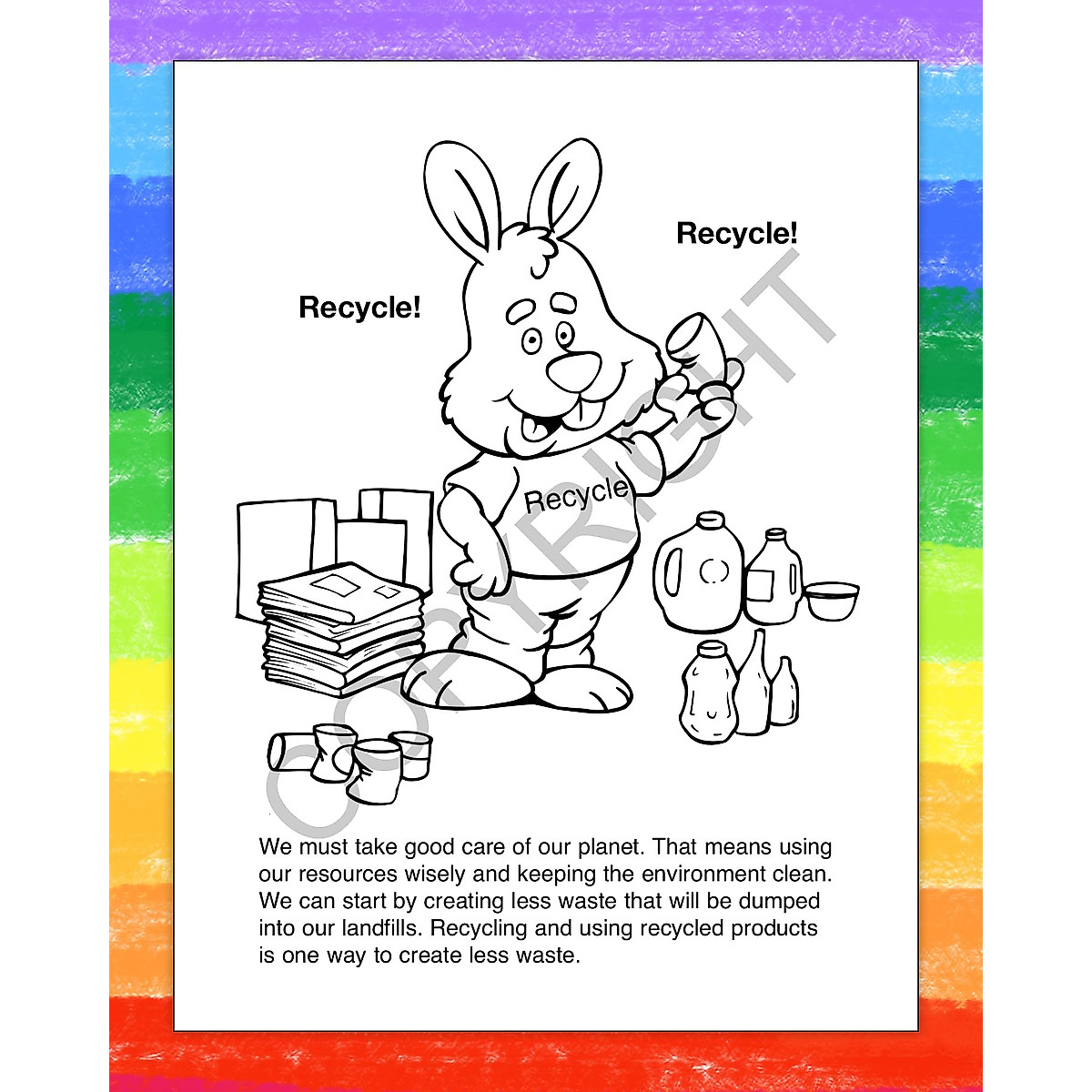 ZOCO - Keep Our Environment Clean - Kids Coloring Books (25 Bulk Pack, Without Crayons) - Conservation, Recycling - Earth Day Supplies - Educational Activities for Kids