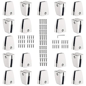 KSWLOR 20 PCS Office Desk Partition Support Bracket,Desk Divider Clamp Brackets Shelf Clip Clamp Holder Screen Clip Holders,Desk Privacy Screen Clips Clamps Sneeze Guard Bracket Support 0-1/2" Panel