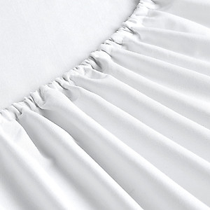 FreshCulture Twin Fitted Sheets, Bulk Pack of 6, Deep Pocket, Soft Microfiber Bottom Sheets for Home, Salons, Hotels, Twin Size Fitted Sheets Only (White)