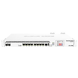 Mikrotik CCR1036-8G-2S+ 36 core CPU, Cloud Core Router, 8x Gigabit ports, 2x SFP+ ports, Color touchscreen LCD, 4GB.