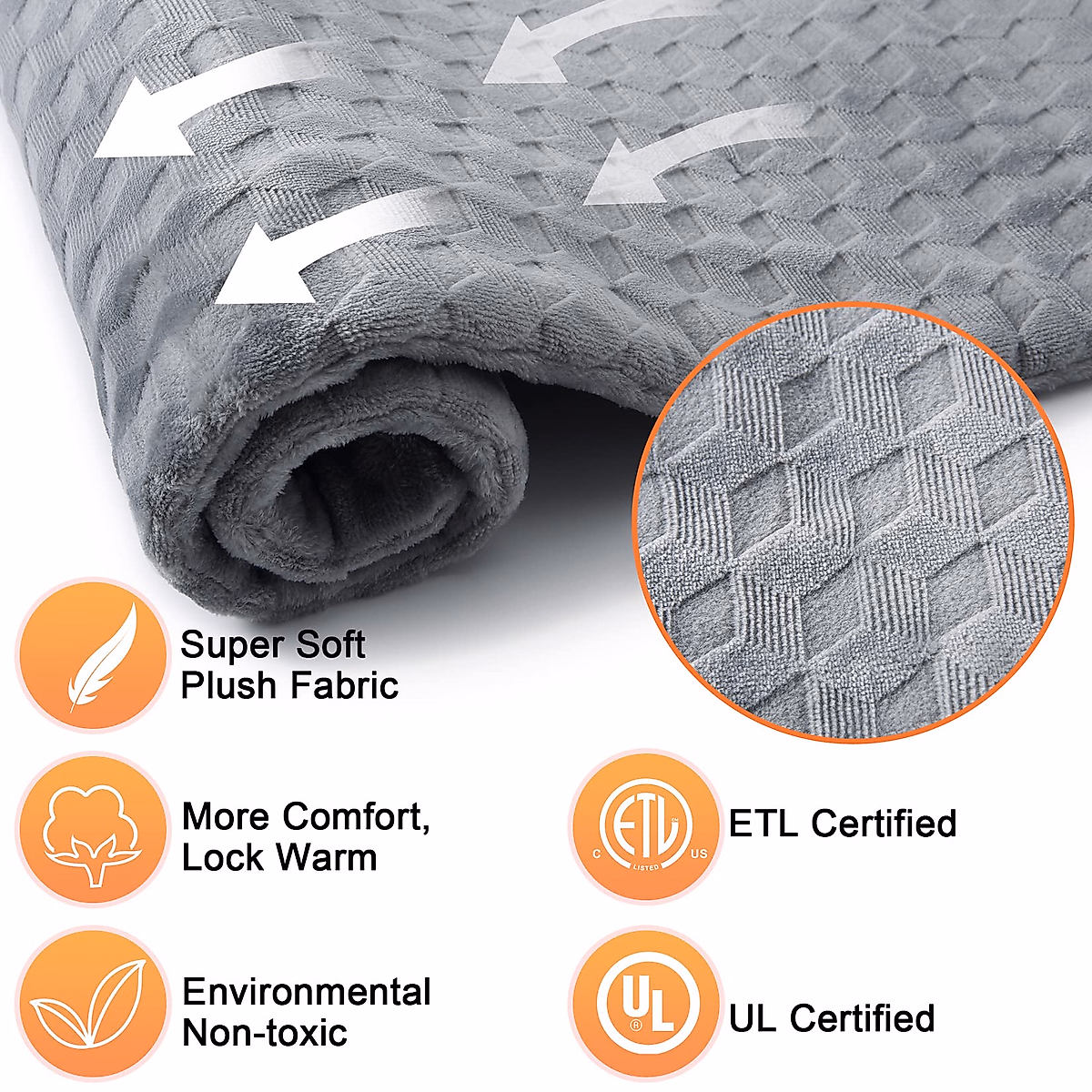 CAROMIO Heating Pad for Back Pain Cramps Relief Extra Large 33"x17" Electric Heating Pad 4 Temperature Settings-2 Hours Auto Shut Off-Moist Heat Dry Therapy,Heat Pad for Shoulder Machine Washable