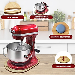 Kitchen Appliance Slider Mat for Kitchen aid 5-8Qt Bowl Lift Stand Mixers, Bamboo Slide Board Compatible with 5-8QT Professional Bowl-lift Stand Mixer, Under Cabinet Sliding Tray for Countertop