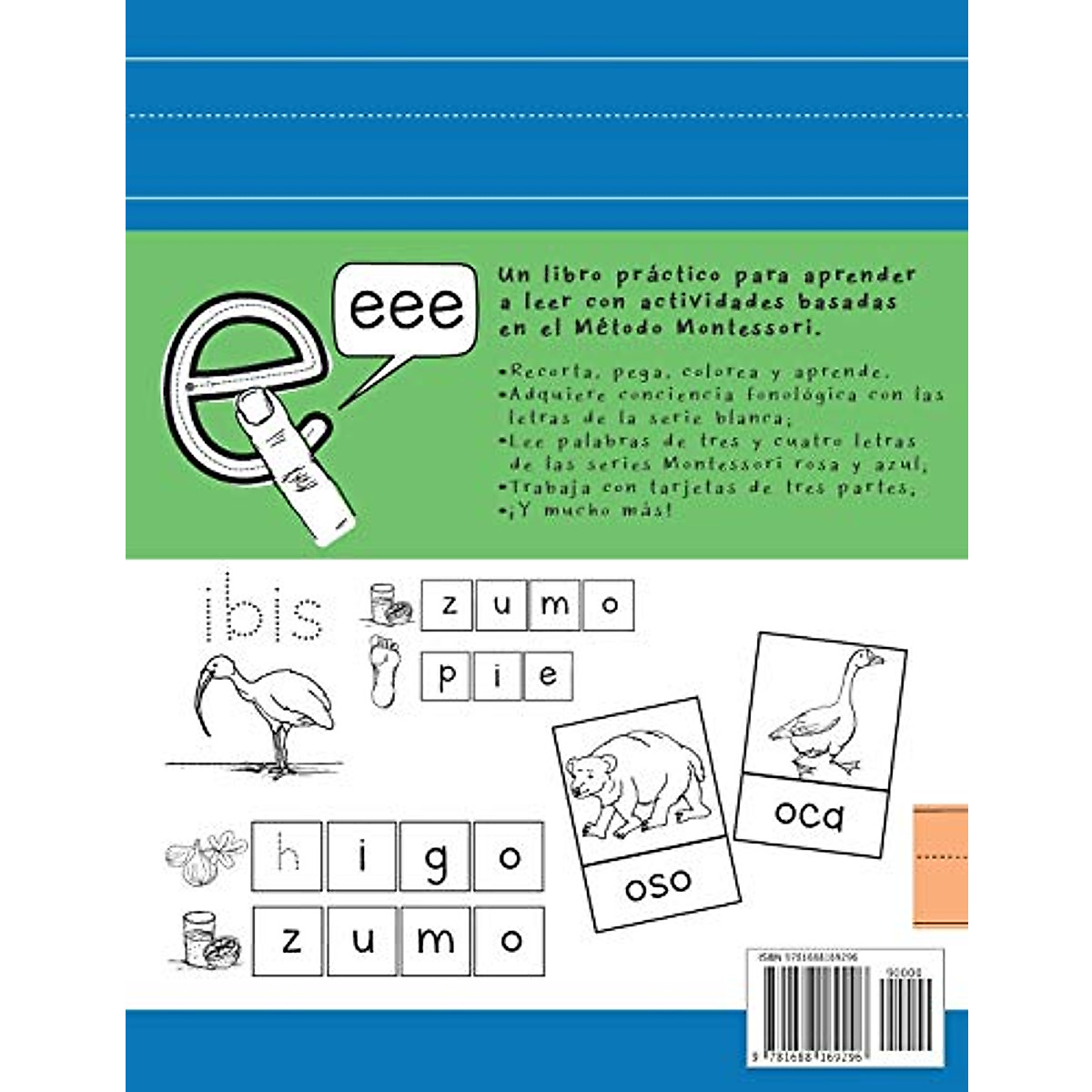 Leer con el Método Montessori: Cuaderno de actividades con letras, tarjetas y recortables (Libros de Actividades Montessori en Casa y en Clase) (Spanish Edition)