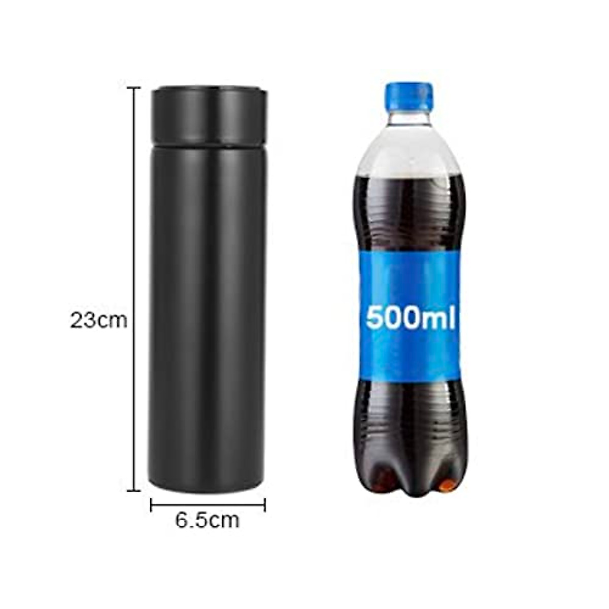 Thermo LED Temp Water bottle (Black) long lasting Temperature, Double Vacuum Insulated Water Bottle, Sport, Gym, Outdoor, Christmas gift, BPA Leak- Free, Keeps Liquid Hot or Cold