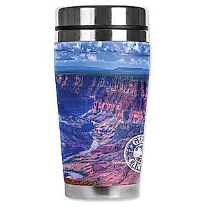 Mugzie Grand Canyon Travel Mug with Insulated Wetsuit Cover, 16 oz, Multicolor