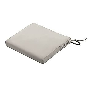 Classic Accessories Ravenna Water-Resistant Patio Chair Seat Cushion, 18 x 18 x 2 Inch, Mushroom, Patio Furniture Cushions