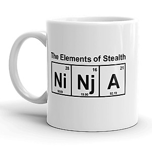 Crazy Dog T-Shirts Element Of Stealth Mug Funny Ninja Coffee Cup - 11oz