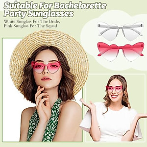 Chicpop 8 Pairs Heart Shaped Frameless Glasses Trendy Transparent Candy Color Eyewear for Party Favor