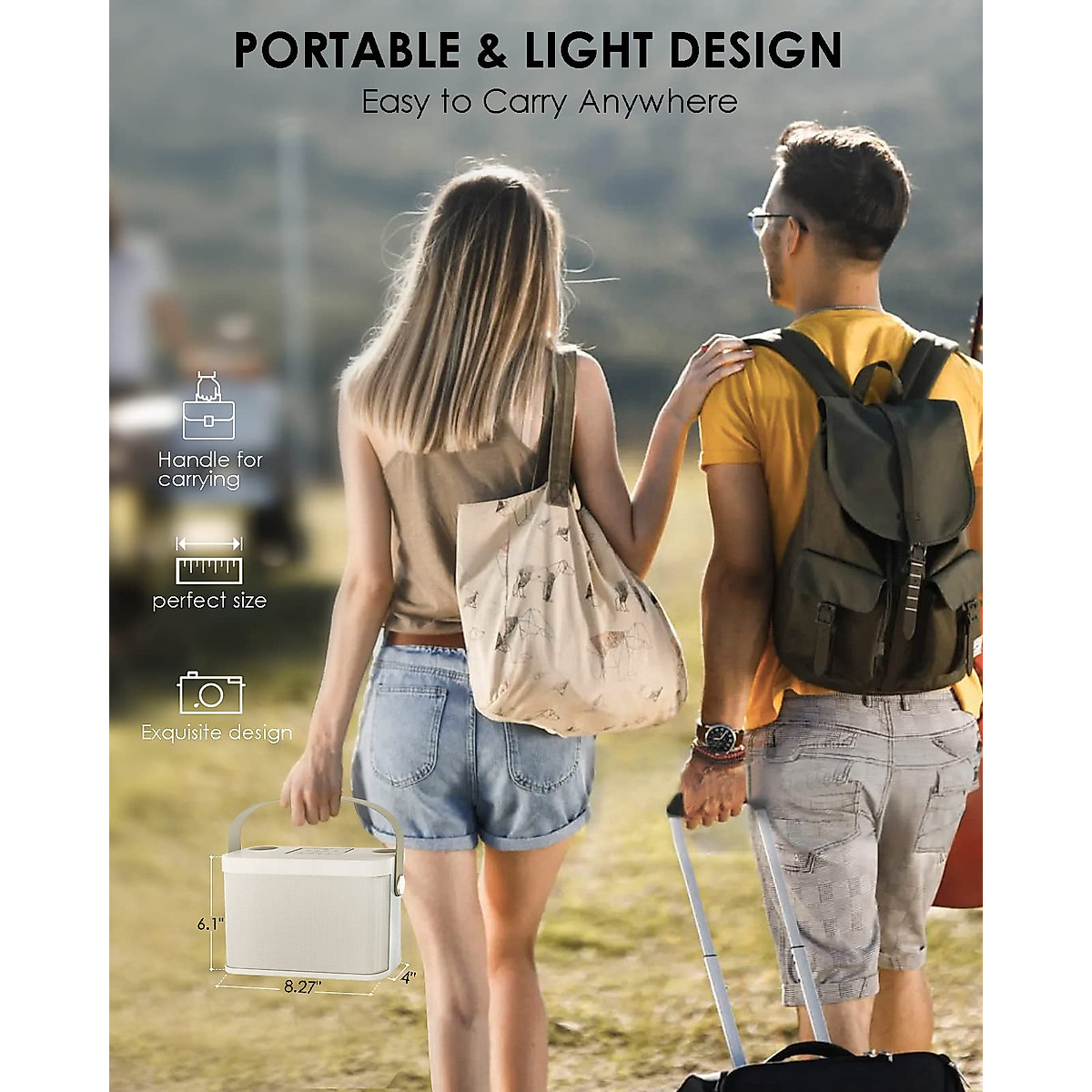 FULLIFE Karaoke Machine for Adults/Kids, 3000mAh Portable Bluetooth Karaoke Speaker with 2 Wireless Microphones, HD Sound PA System with Handle and Echo, Supports TF/USB, AUX-in, for Home Parties