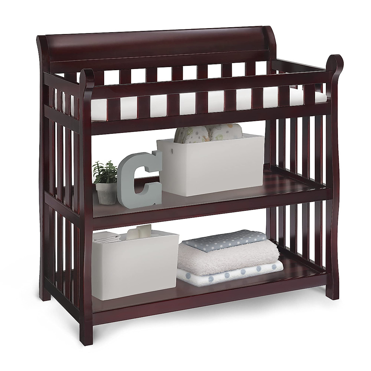 Delta Children Eclipse Changing Table with Changing Pad, Espresso Cherry