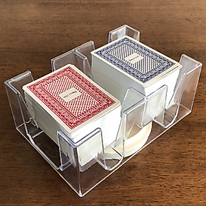 Yuanhe Canasta Playing Card Holder - 6 Deck Revolving Card Tray for Kids & Adults,Rotating Cards Holder for Poker, Canasta, Hand & Foot, Rummy,Go Fish,UNO Games