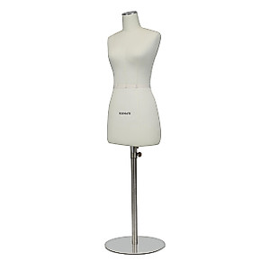 Jelimate Half Scale Dress Form Size 12 (Not Adult Full Size) Female Torso Mini Dressmaker Dummy for Sewing Pattern Maker's Professional Half Size Mannequin,Beige