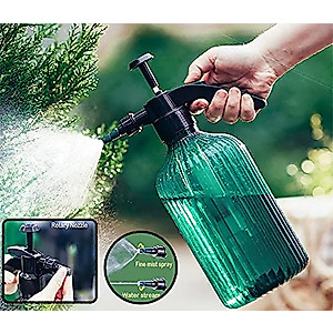 HIOVIOSS 2L Large Green Plants Mister Spray Bottle Handheld Pump Sprayer Retro House Watering Mist for Indoor Garden Care