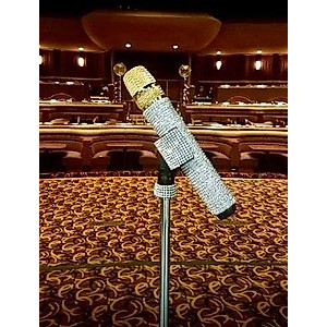 White Diamonds *AAA* Crystal Twist-On, Twist-Off Mic Sleeves. Compatible with Shure wireless mics and simular brands 7.5"x 2" No glues. Mic NOT included.