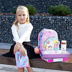 OUOZZZ 11" Cute Animal Toddler Backpack for Girls, Soft Plush Bag Mini Travel Backpacks with Adjustable Strap