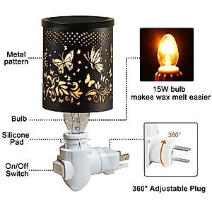 mocosa Plug in Wax Warmer，Candle Wax Warmer for Scented Wax melt Warmer，Electric Wax Burner as Gifts for Mom Grandma Women (Butterfly)…