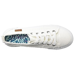 Blowfish Malibu Womens Clay Sneaker, White Smoked 16oz Canvas, 8.5 US