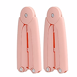 Travel Hangers Foldable - Portable Hangers, Multi-Functional & Mini Hanger for Women Travel - 2 Pack of Drying Cloth Hangers (Pink)