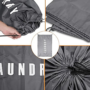 Laundry Bag - Locking Drawstring Clos.XL Travel Laundry Bag, Machine Washable Dirty Clothes Organizer, Large Enough to Hold 4 Loads of Laundry, Easy Fit a Laundry Hamper or Basket （gray，4" x 36")