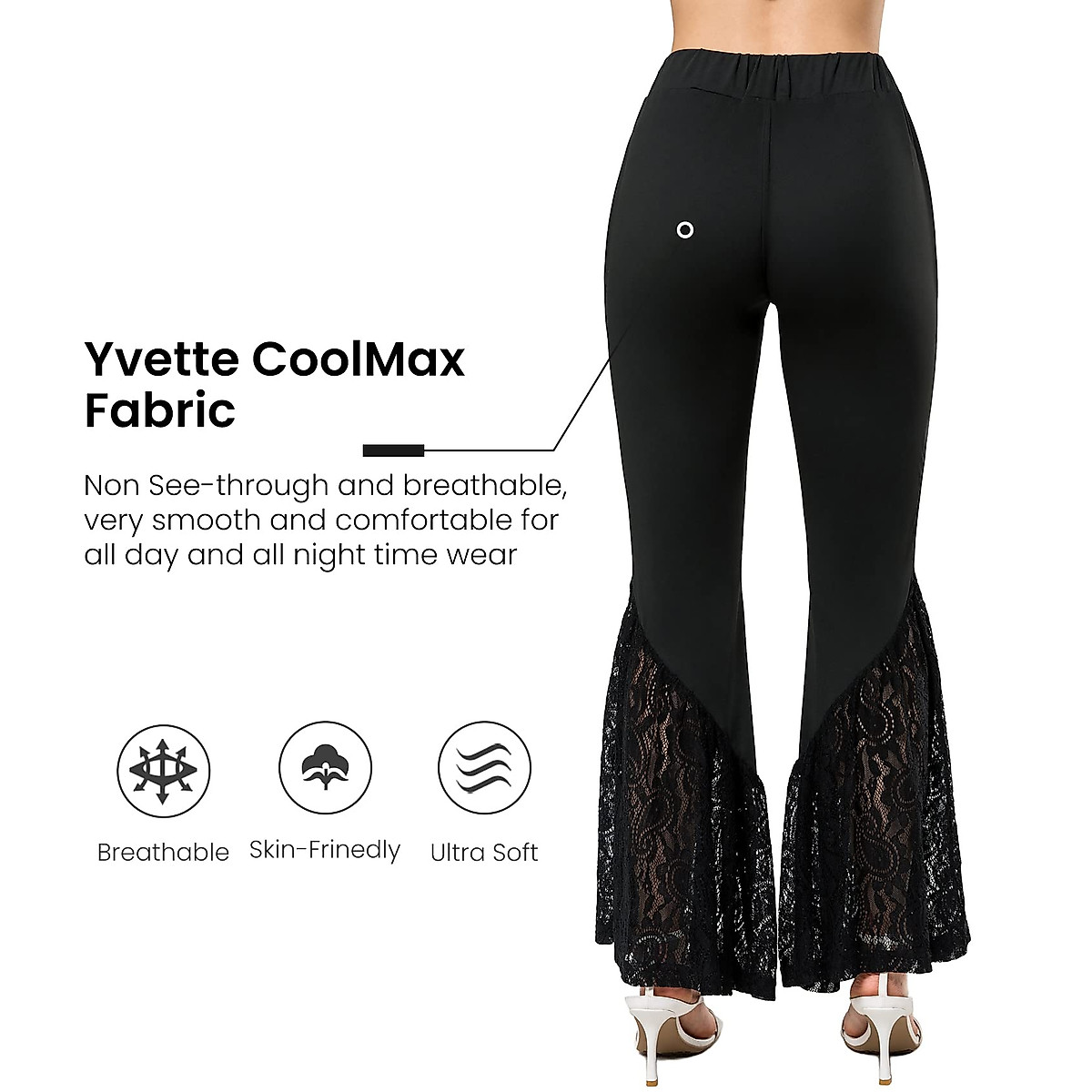 Yvette Bell Bottom Pants for Women Flare Leggings High Waist Wide Leg Bootcut Yoga Pants Tummy Control Dancing