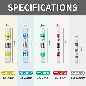 200Pcs Waterproof Solder Seal Wire Connectors, 18-16 Gauge Green Heat Shrink Butt Connectors for Electrical Marine, Automotive and Wiring Terminal Splices