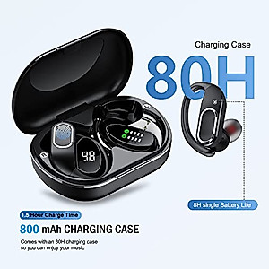 WeurGhy Wireless Earbuds, Bluetooth 5.1 Headphones with HD Microphone, Deep Bass in Ear Sports Earphones with LED Display, 80 Hours of Playtime, IPX7 Waterproof Earbuds for Workout Running