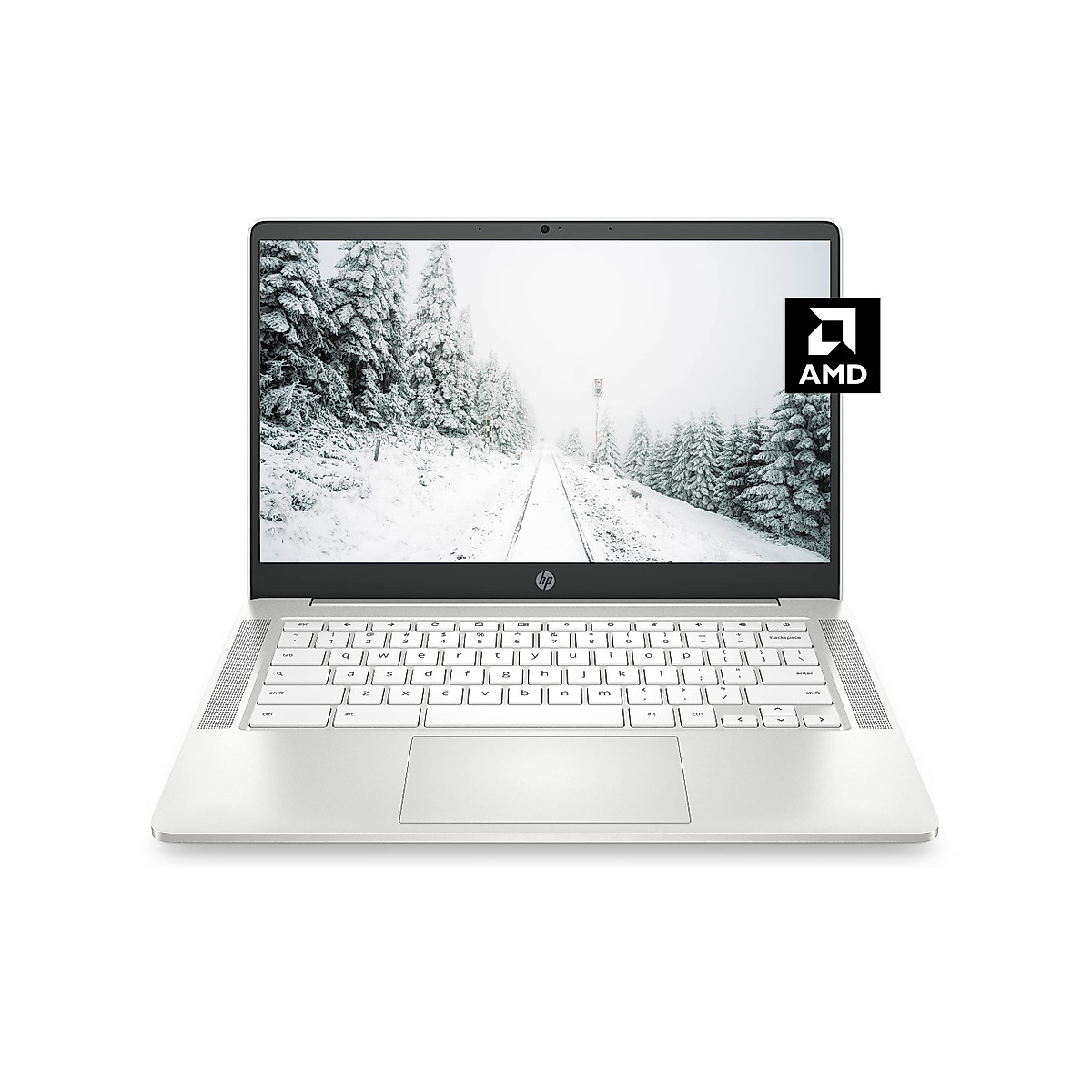 HP Chromebook 14-inch HD Laptop AMD 3015Ce 2.3 GHz 4GB DDR4 RAM, 32GB eMMC, AMD Radeon Graphics, USB Type-C, Wi-Fi, Bluetooth, ChromeOS, 14a-nd0030nr Forest Teal (Renewed)