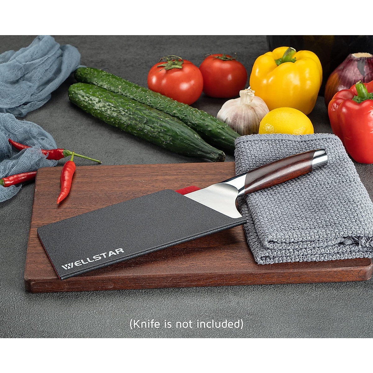 WELLSTAR Big Knife Edge Guard, Wide Meat Cleaver Knife’s Blade Covers, BPA Free ABS Protective Blade Sheath, Non-Scratch Felt Lining Butcher Chef Knife Cover (Knives not included)