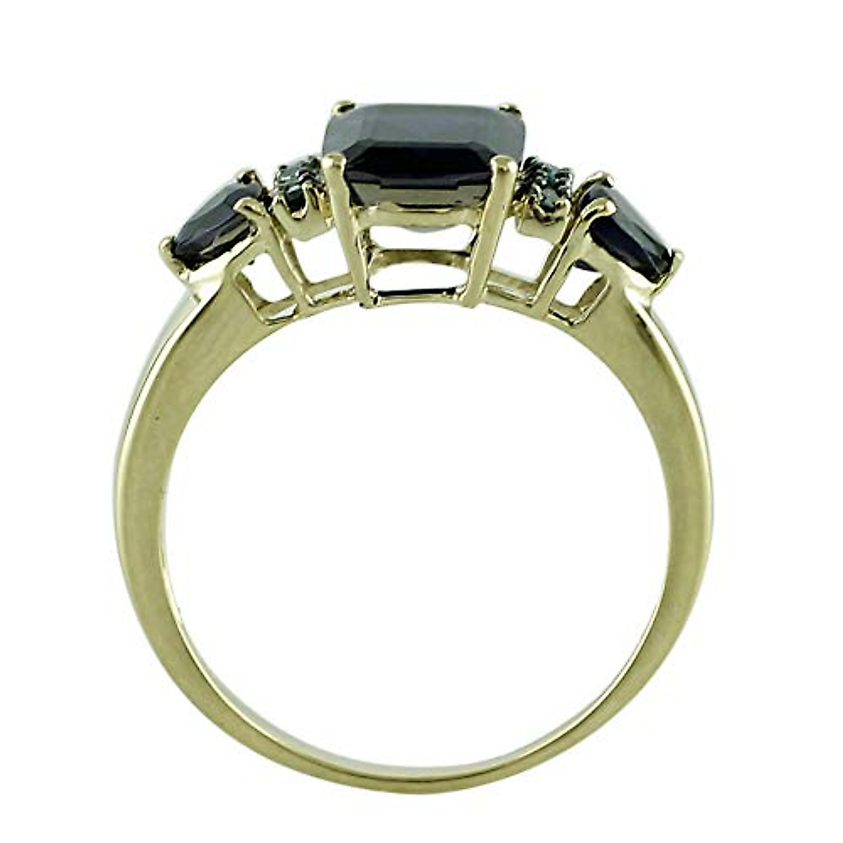 Carillon Iolite Cushion Shape 1.72 Carat Natural Earth Mined Gemstone 925 Sterling Silver Ring Unique Jewelry (Yellow Gold Plated) for Women & Men