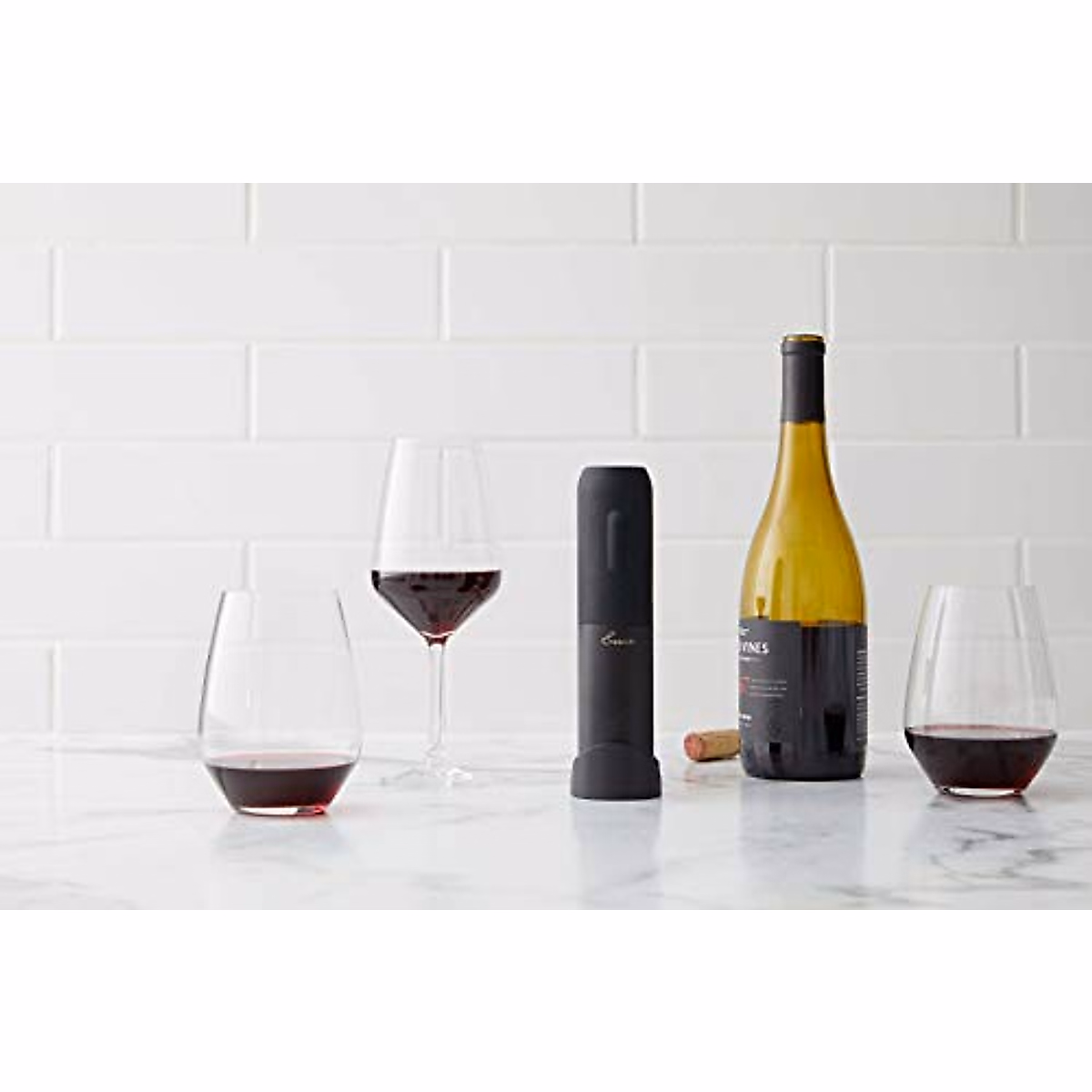 Rabbit Compact Electric Corkscrew Wine Bottle Opener, Black, 10.75 inches